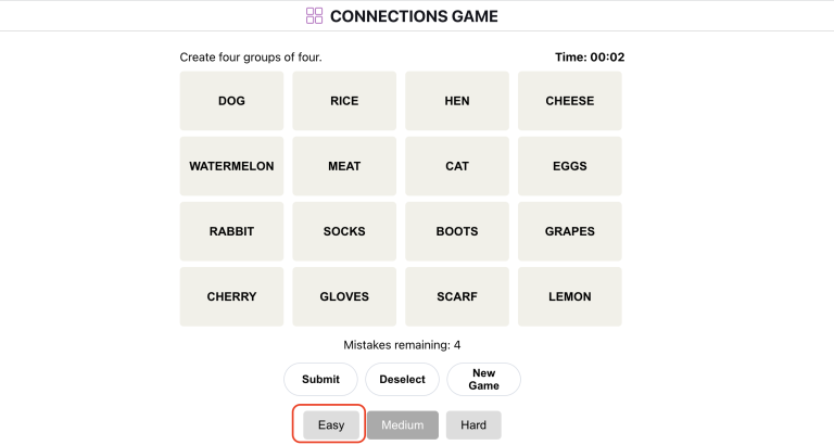 How to Play Connections Game Easy Mode | Connections Game's Blog